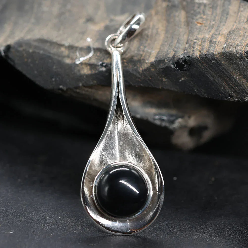 Schwarzer Onyx Anhänger 925 Silber online bestellen